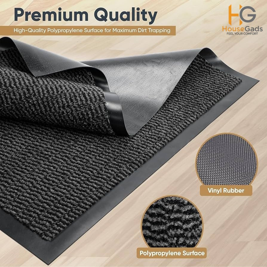 Door Mat Indoor/Outdoor Dirt Trapper Barrier mat Super Absorbent Carpet ...